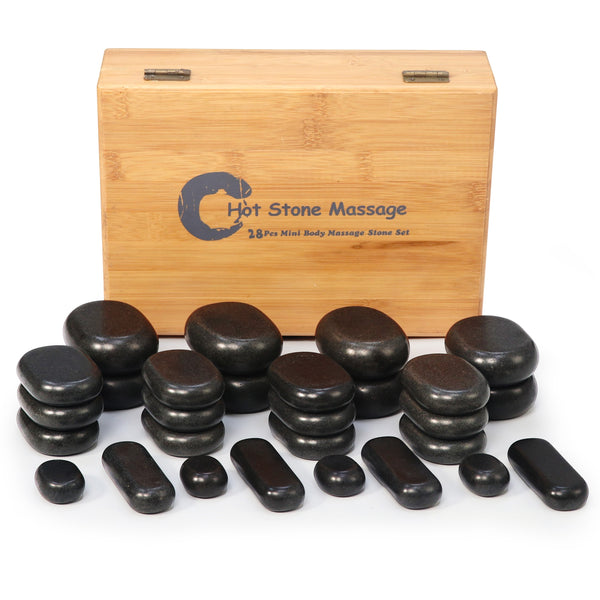 Master Massage 28 Piece Essential Hot Stone Massage Stone Set Kit Pack ...