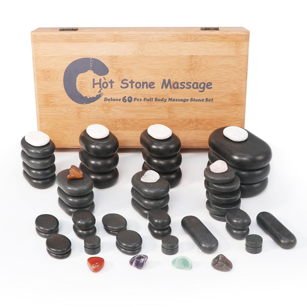 Master Massage 60-Piece Deluxe Hot Stone Set including Basalt Volcano ...